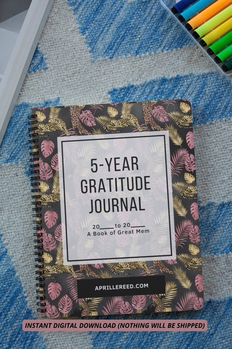 5-Year Gratitude Journal | African Patterns Pink & Gold 3 (370+ Pages ...