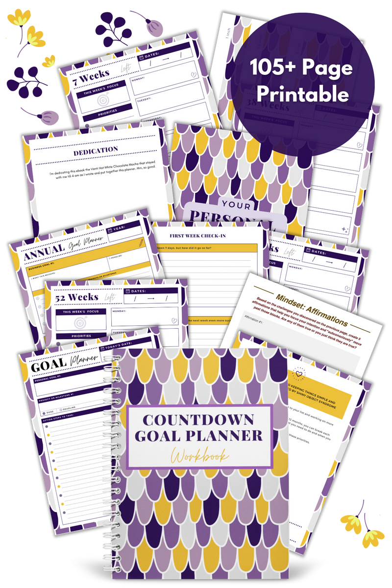 Annual Countdown Goal Planner {105+ pages} – aprillereedshop